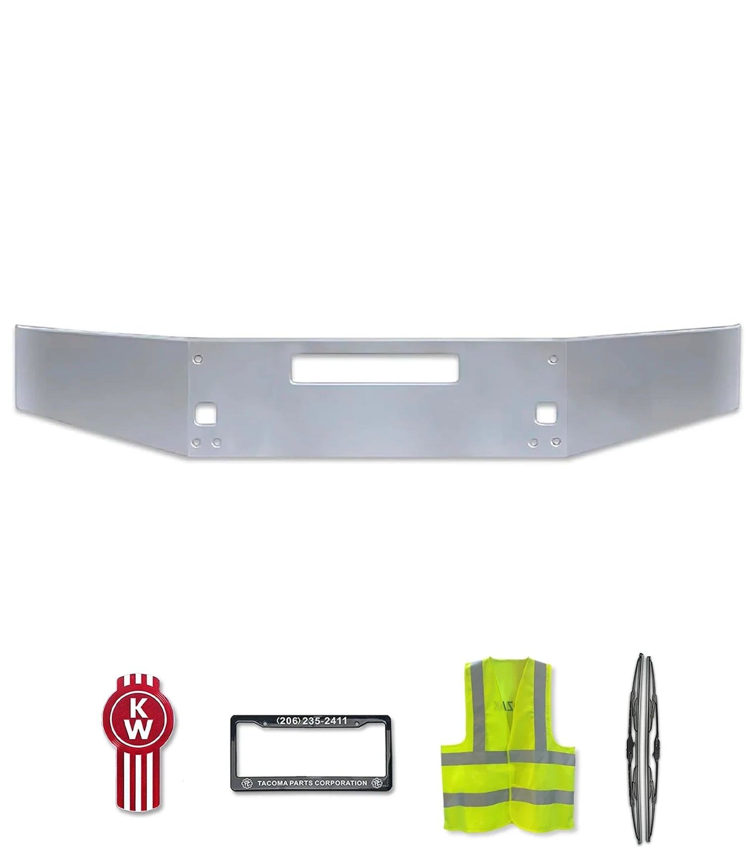 15" Bumper Without Fog Holes Chrome Aero Kenworth T800 T880 – Tacoma ...