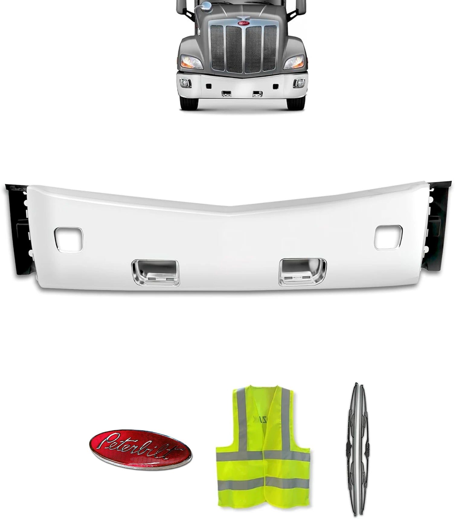 Center Bumper Chrome Plastic Peterbilt 579 – Tacoma Parts Corporation